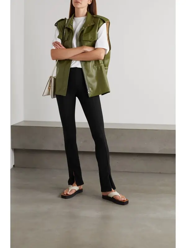 THE FRANKIE SHOP Reya Ribbed Stretch-jersey Flared Leggings