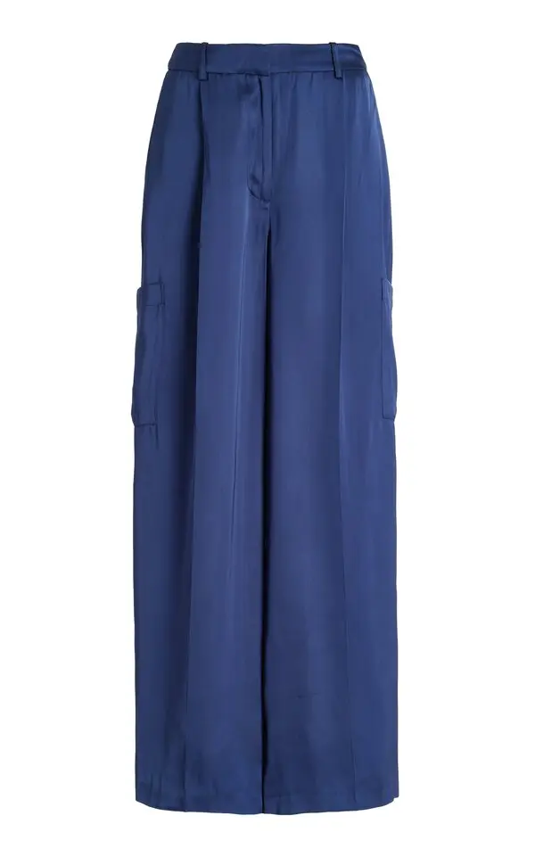 LOULOU STUDIO Wide-leg Satin Cargo Pants