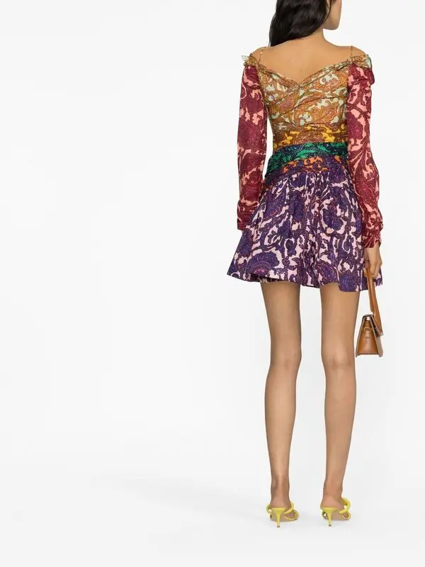 Zimmermann Tiggy Paisley Print Linen Minidress