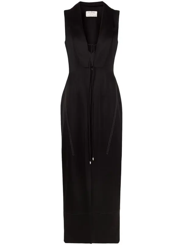 V:PM ATELIER Dario V-neck Midi Dress