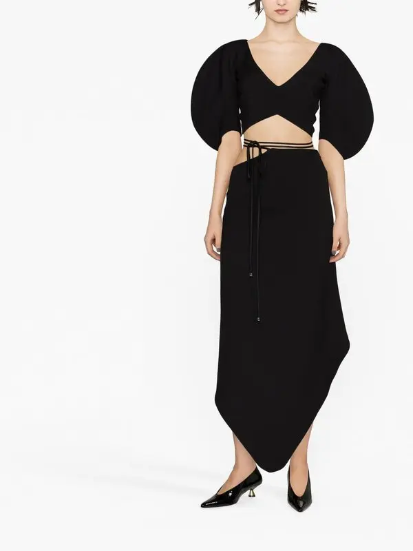 V:PM ATELIER Swirl Asymmetric Midi Skirt