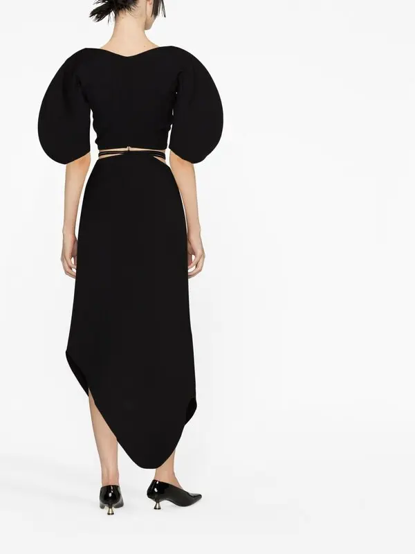 V:PM ATELIER Swirl Asymmetric Midi Skirt