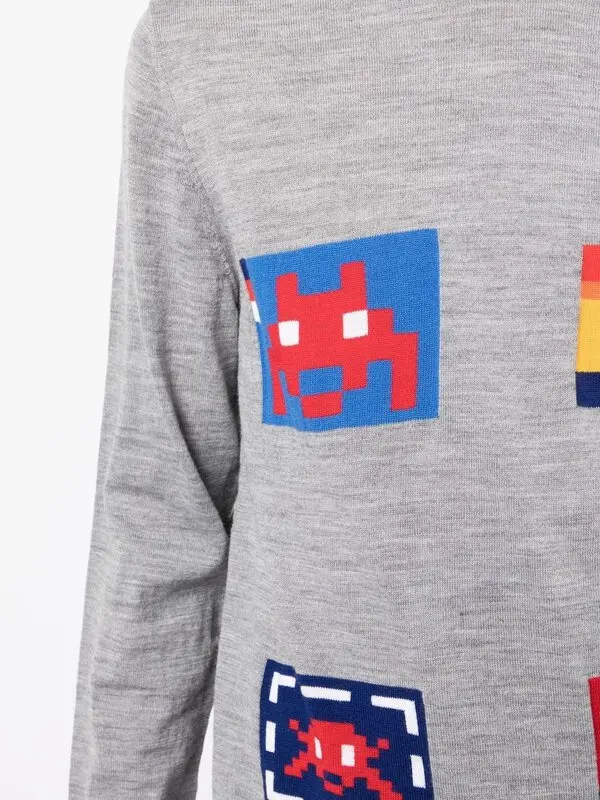 Comme Des Garçons Graphic-print Jumper - Grey