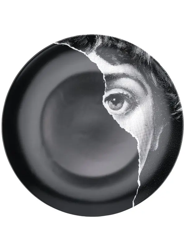FORNASETTI Lina Cavalieri-print Wall Plate - Black