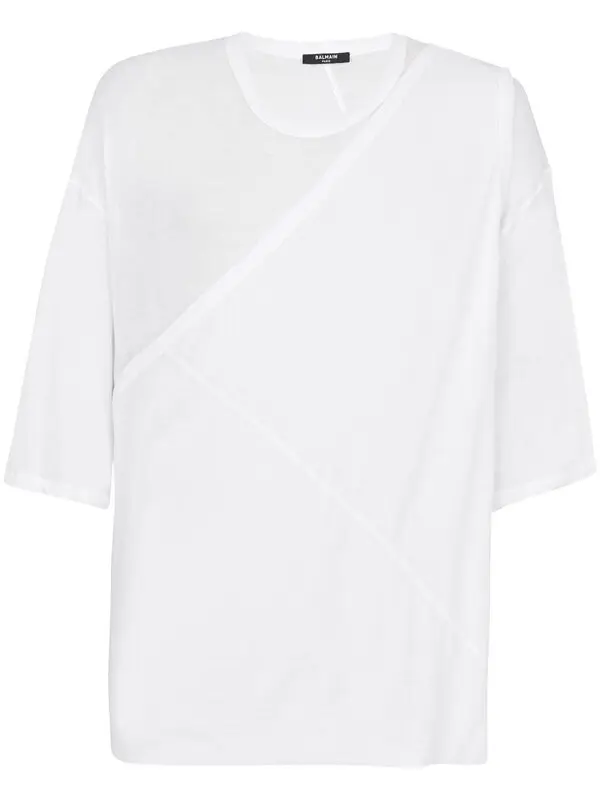 Balmain Gathered-panel Detail T-shirt