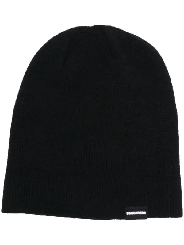 Dsquared2 Logo-tag Wool Beanie - Black