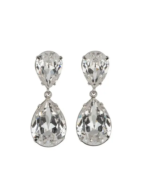 JENNIFER BEHR Judy Crystal Drop Earrings - Silver