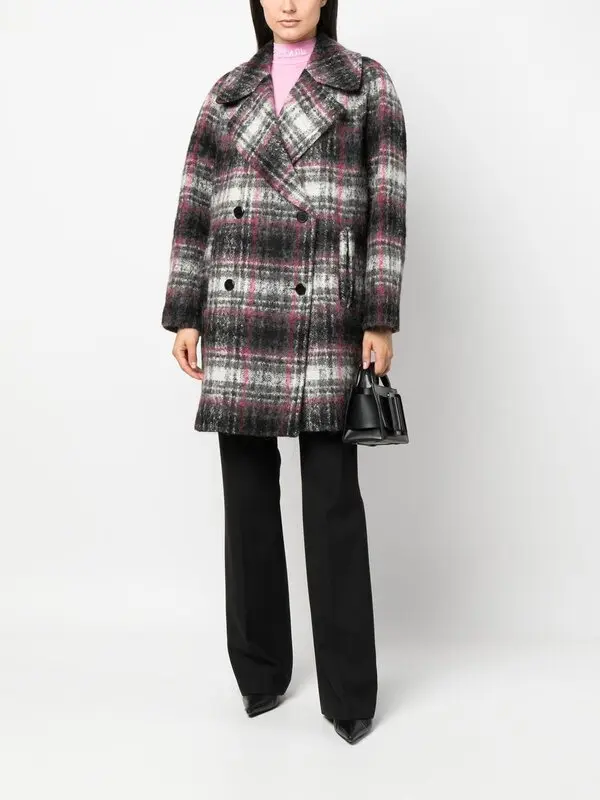 Karl Lagerfeld Check Double-breasted Coat