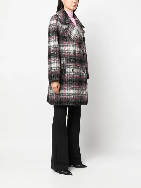 Karl Lagerfeld Check Double-breasted Coat