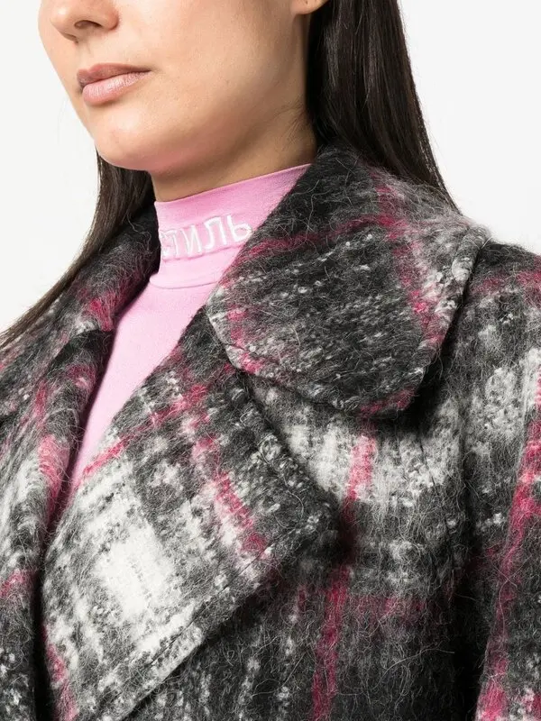 Karl Lagerfeld Check Double-breasted Coat