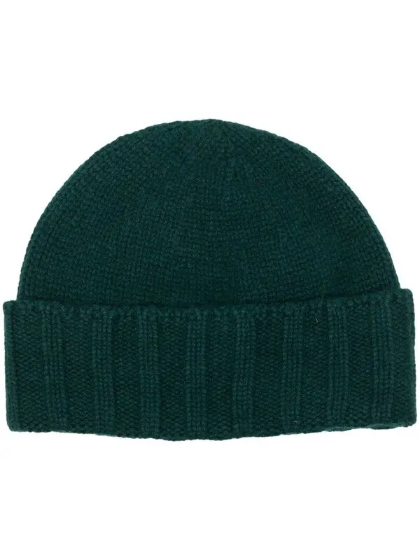 DRUMOHR Turn-up Cashmere Beanie - Green