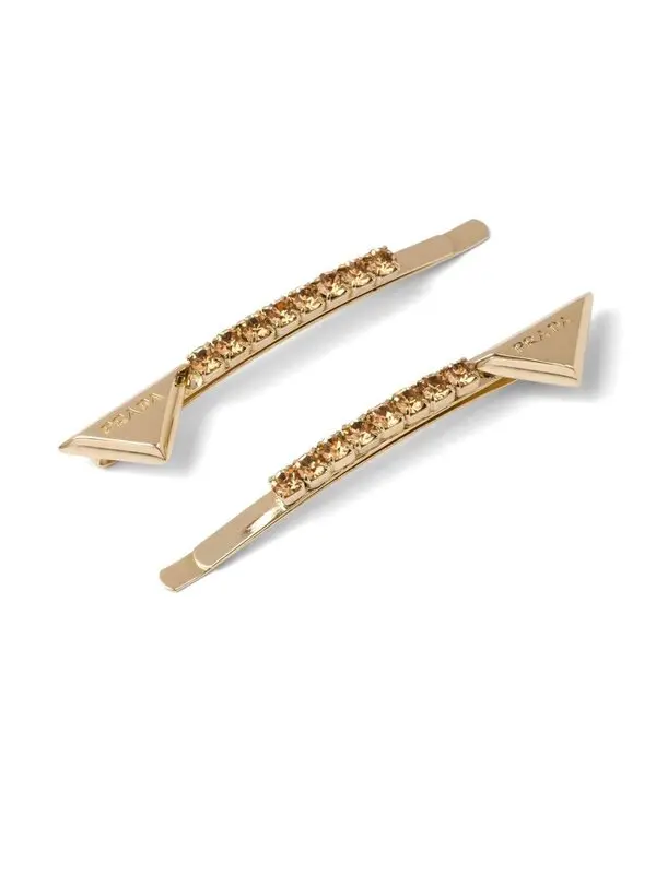 Prada Crystal-embellished Hair Clips