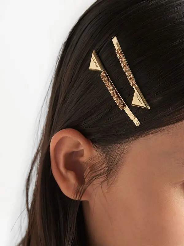 Prada Crystal-embellished Hair Clips