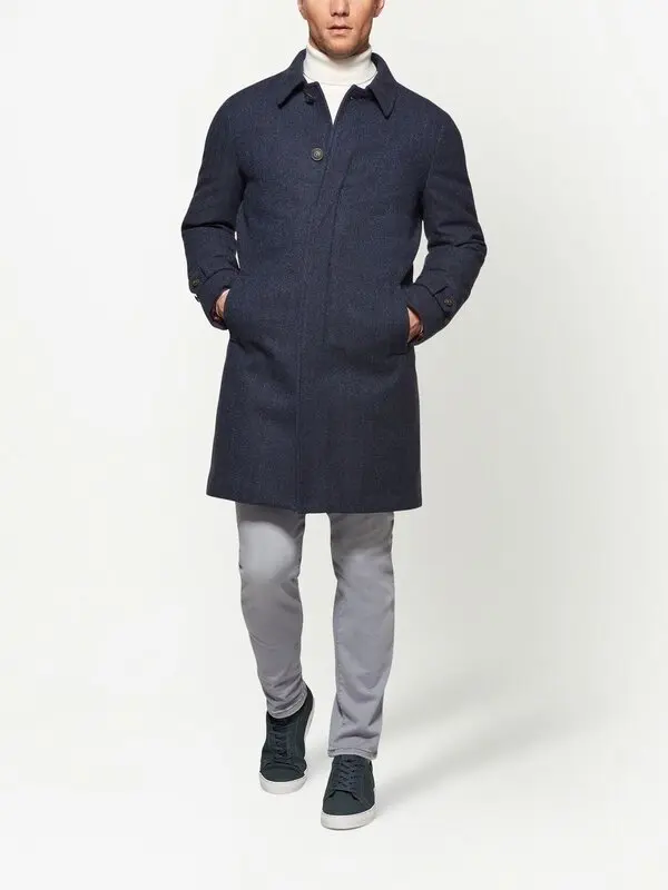 NORWEGIAN WOOL Single-breasted Down-filled Coat