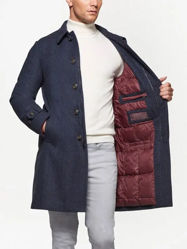 NORWEGIAN WOOL Single-breasted Down-filled Coat