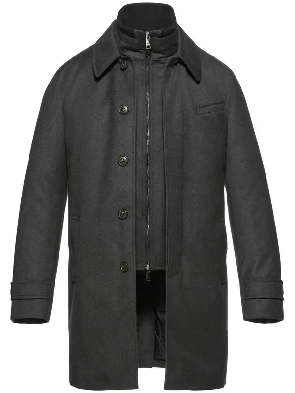 NORWEGIAN WOOL Wool-silk Blend Coat - Grey