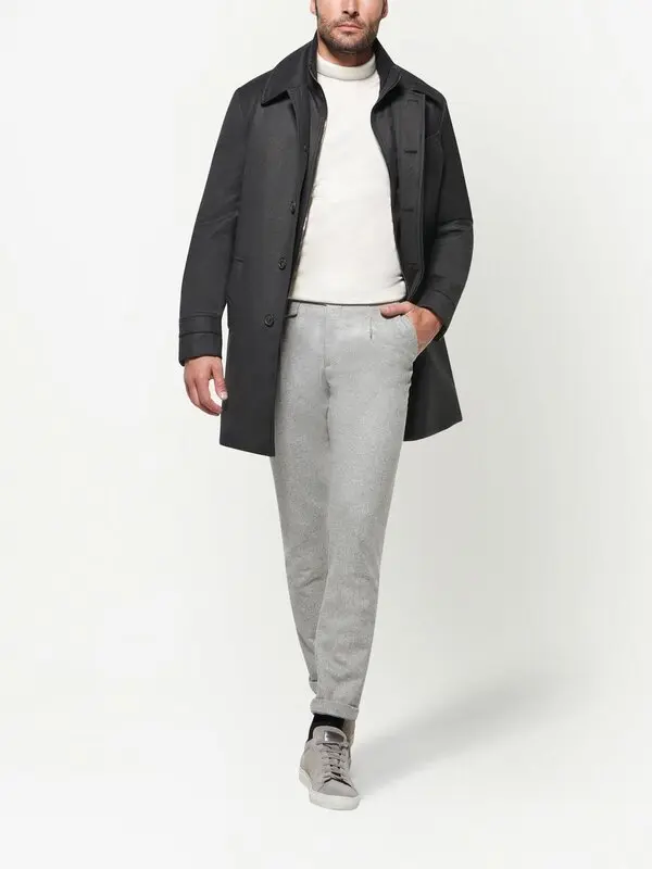 NORWEGIAN WOOL Wool-silk Blend Coat - Grey