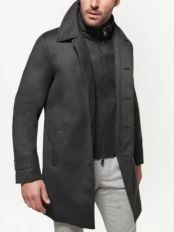 NORWEGIAN WOOL Wool-silk Blend Coat - Grey