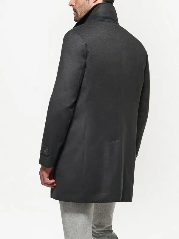 NORWEGIAN WOOL Wool-silk Blend Coat - Grey