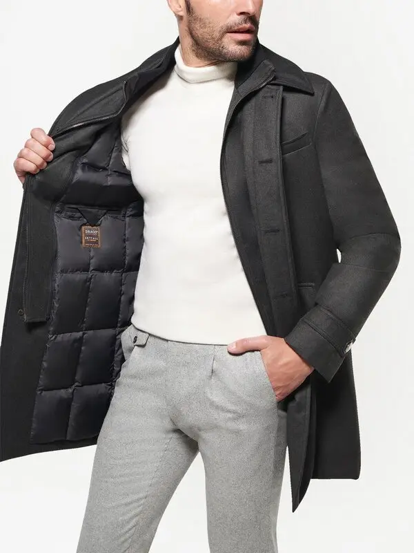 NORWEGIAN WOOL Wool-silk Blend Coat - Grey