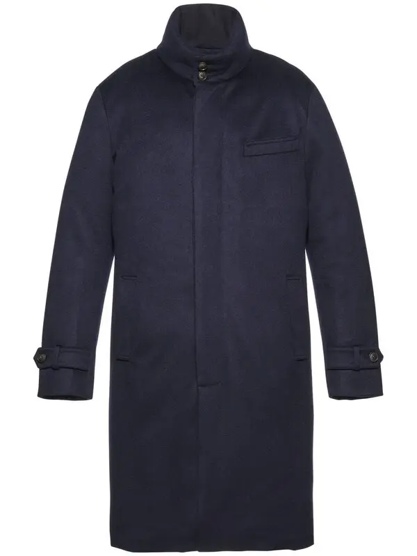NORWEGIAN WOOL Single-breasted Cashmere Coat - Blue