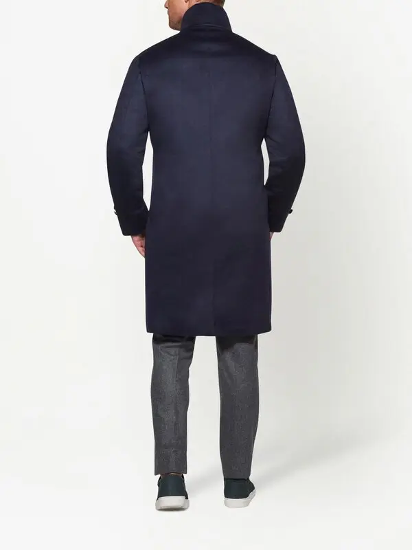 NORWEGIAN WOOL Single-breasted Cashmere Coat - Blue