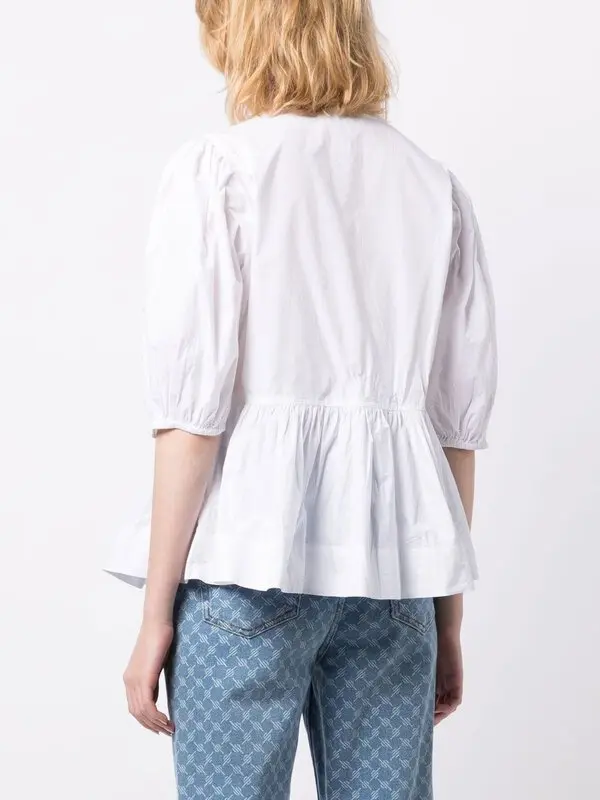 GANNI Organic Cotton Wrap Blouse