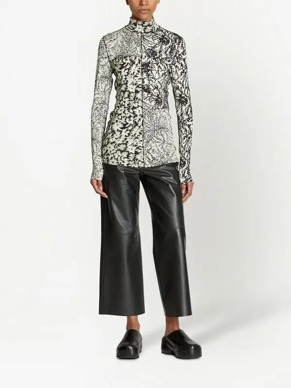 Proenza Schouler White Label Floral-print Mock Neck Top - Neutrals