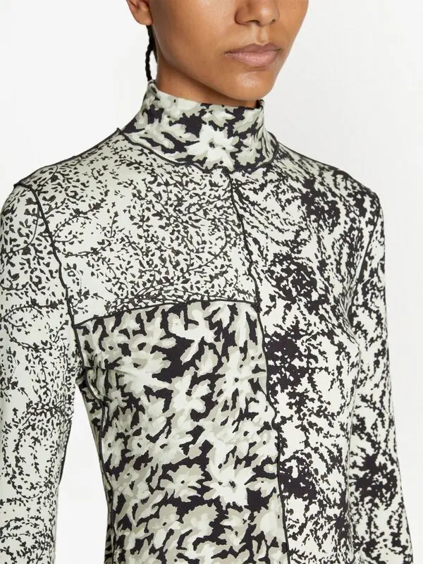 Proenza Schouler White Label Floral-print Mock Neck Top - Neutrals