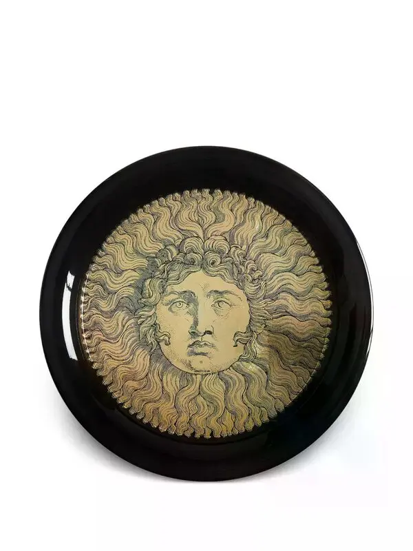 FORNASETTI Sole Ricciuto' Tray - Black
