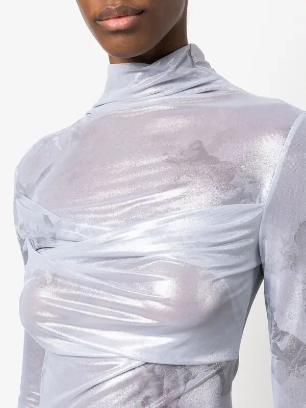 Off-White Twist Effect High Neck Top