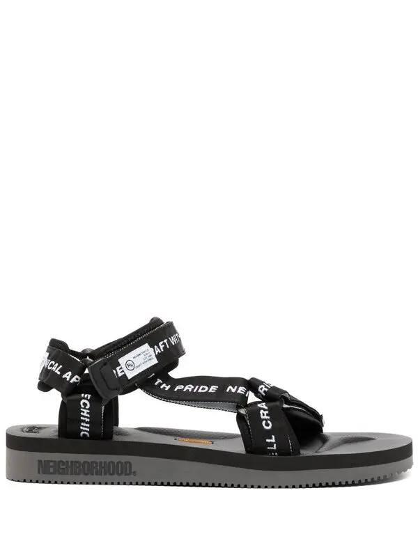 NEIGHBORHOOD Logo-tape Flat Sandals