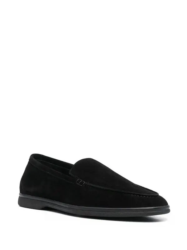 SCAROSSO Ludovico Almond-toe Loafers - Black