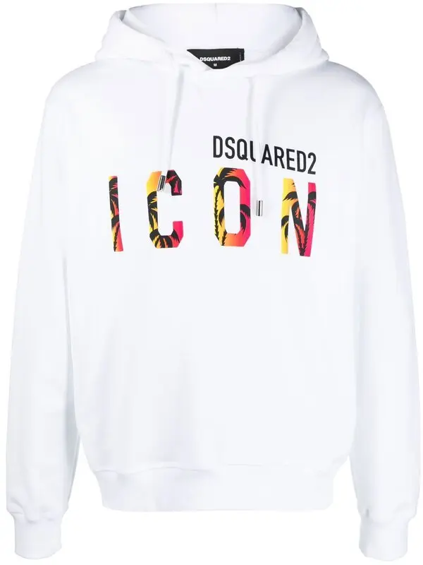 Dsquared2 Icon Print Hooded Sweatshirt - White
