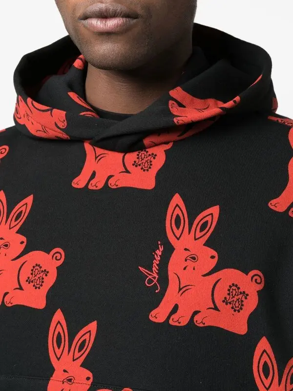 Amiri Rabbit-motif Cotton Hoodie