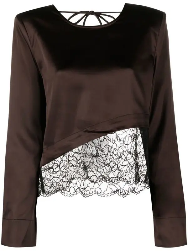 GANNI Lace-panel Blouse