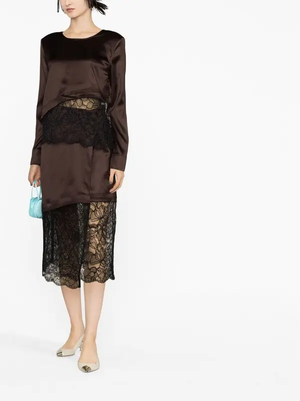 GANNI Lace-panel Blouse