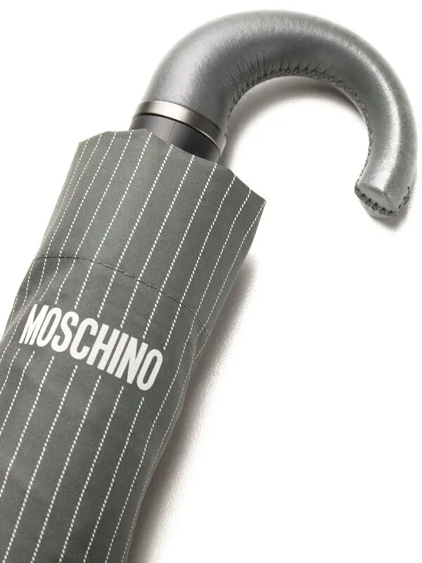 Moschino Pinstriped Logo-print Compact Umbrella