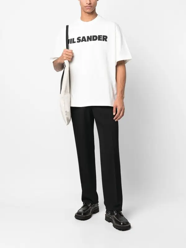 Jil Sander Logo-Print Cotton T-Shirt - White | Editorialist