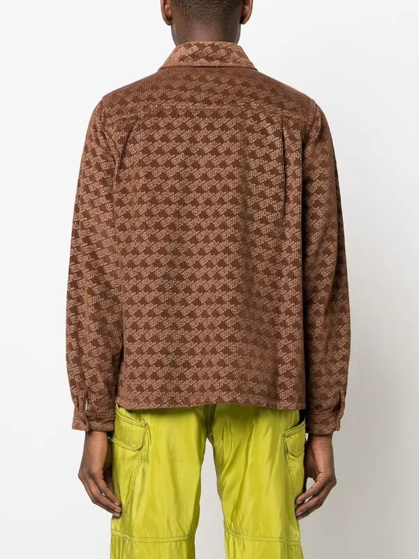 ERL All-over Logo Print Corduroy Shirt