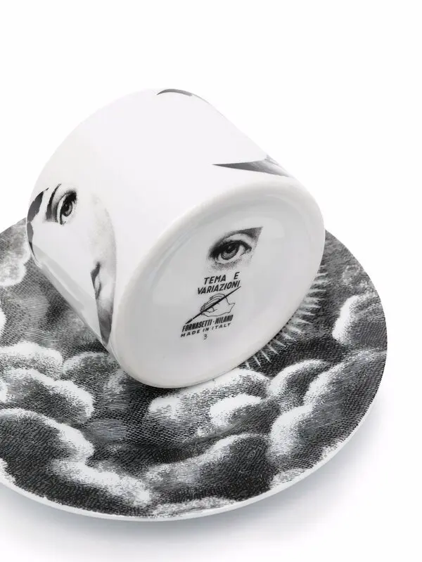 FORNASETTI Graphic-print Porcelain Tea Set