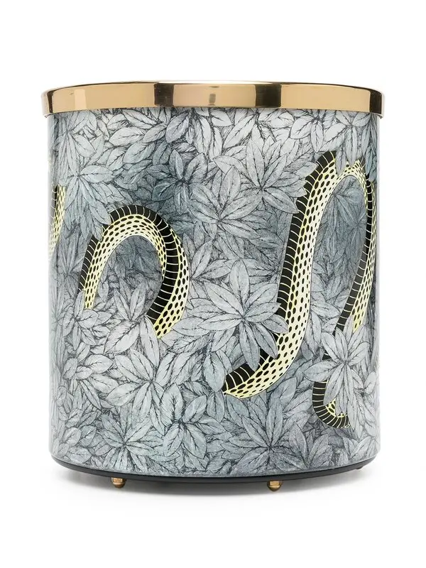 FORNASETTI Snake Print Waste Paper Bin