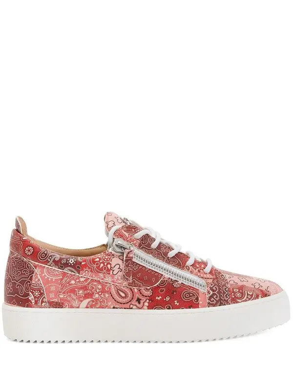 GIUSEPPE ZANOTTI Frankie Double-zip Low-top Sneakers - Red