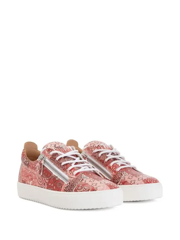 GIUSEPPE ZANOTTI Frankie Double-zip Low-top Sneakers - Red