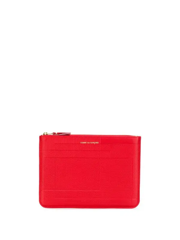 Comme Des Garçons Line-pattern Wallet - Red