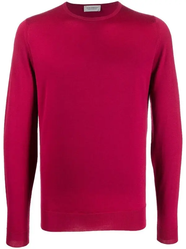 John Smedley Round Neck Knit Jumper - Pink