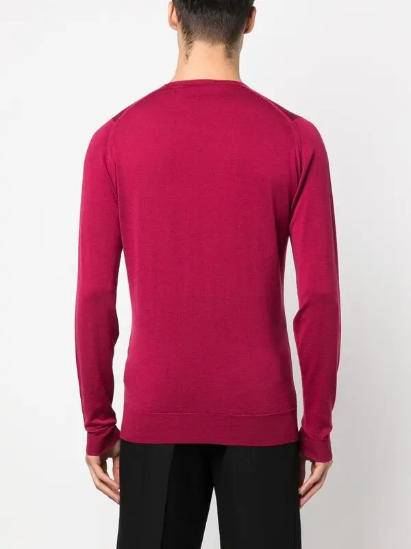 John Smedley Round Neck Knit Jumper - Pink