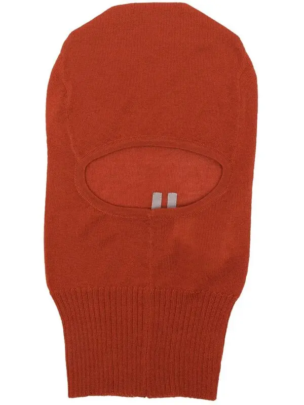 Rick Owens Skull Balaclava Cashmere-Knit Hat - Orange | Editorialist