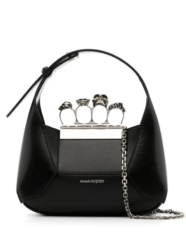 Alexander Mcqueen The Jewelled Hobo Mini Bag - Black | Editorialist