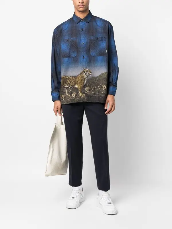 NEIGHBORHOOD Tiger-print Visual-effect Shirt